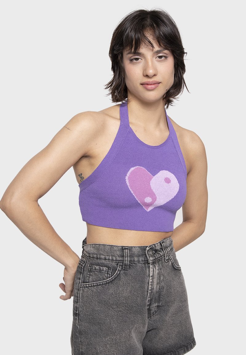 Kaotiko YIN YANG HEART - Top - violet/viola - Zalando.it