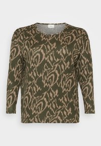 ONLY Carmakoma CARALBA GRAPHIC - Long sleeved top - winter moss/humus ...