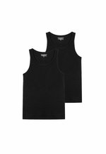Bread & Boxers 2-PACK TANK RIBBED - Unterhemd/-shirt - black/schwarz ...