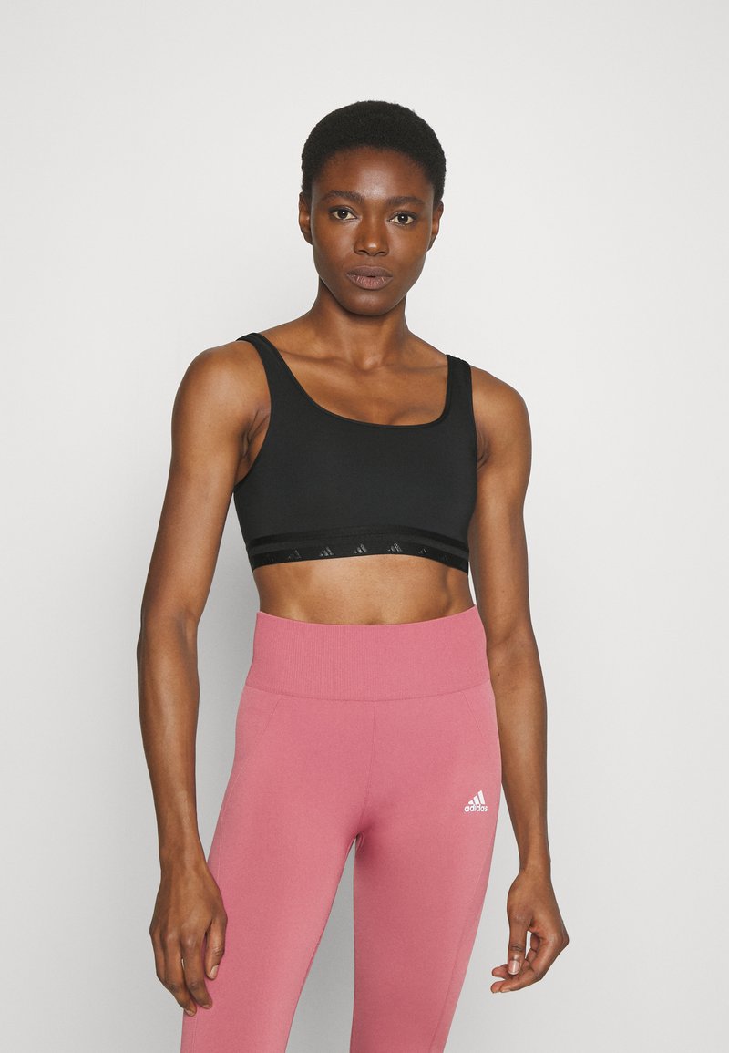 adidas Performance BRA - Light support sports bra - black - Zalando.co.uk