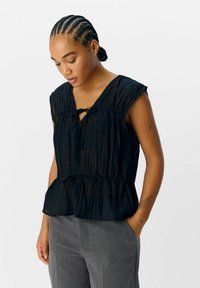 Object ÄRMELLOSES - Bluse - black/schwarz - Zalando