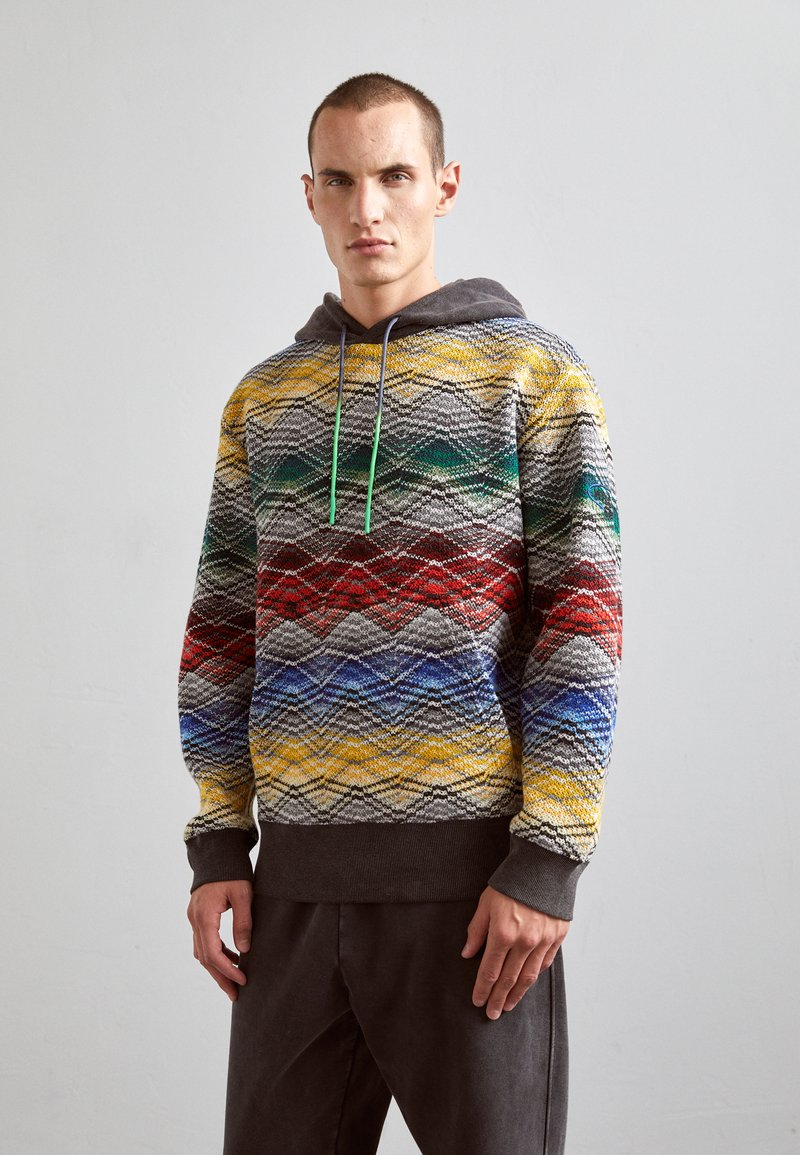 Missoni Sport HOODED - Felpa con cappuccio - multicolor/yellow/grey/red ...