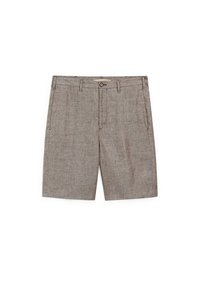 Massimo Dutti LINEN BERMUDA - Shorts - mottled brown/braun meliert ...
