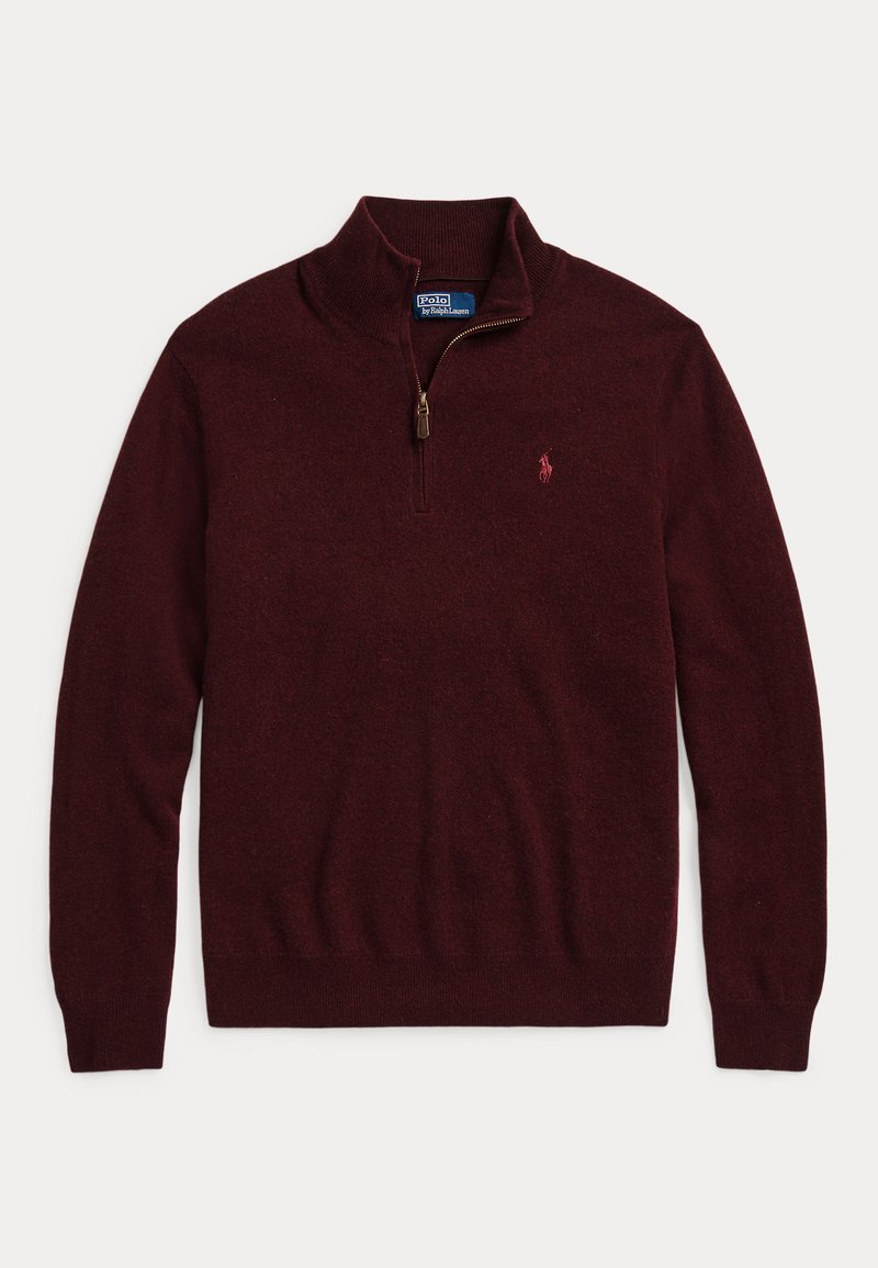 Polo Ralph Lauren WOOL QUARTER-ZIP JUMPER - Maglione - wine heather ...