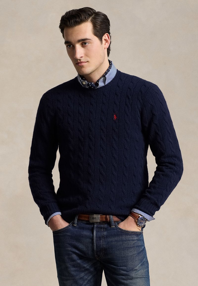Polo Ralph Lauren CABLE-KNIT WOOL-CASHMERE JUMPER - Jumper - hunter ...