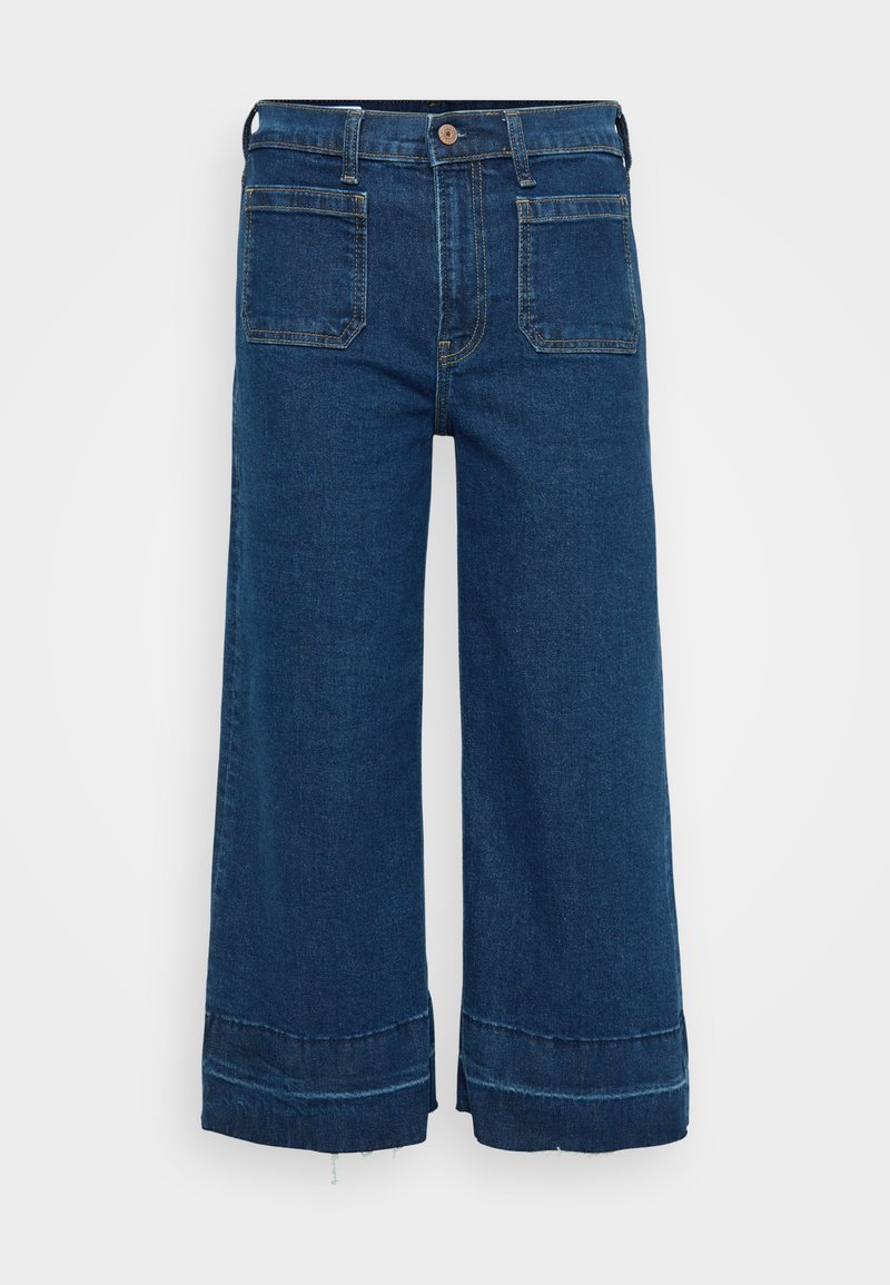 GAP Petite STRIDE ANKLE GIBBONS - Wide Leg - dark indigo/dark blue ...