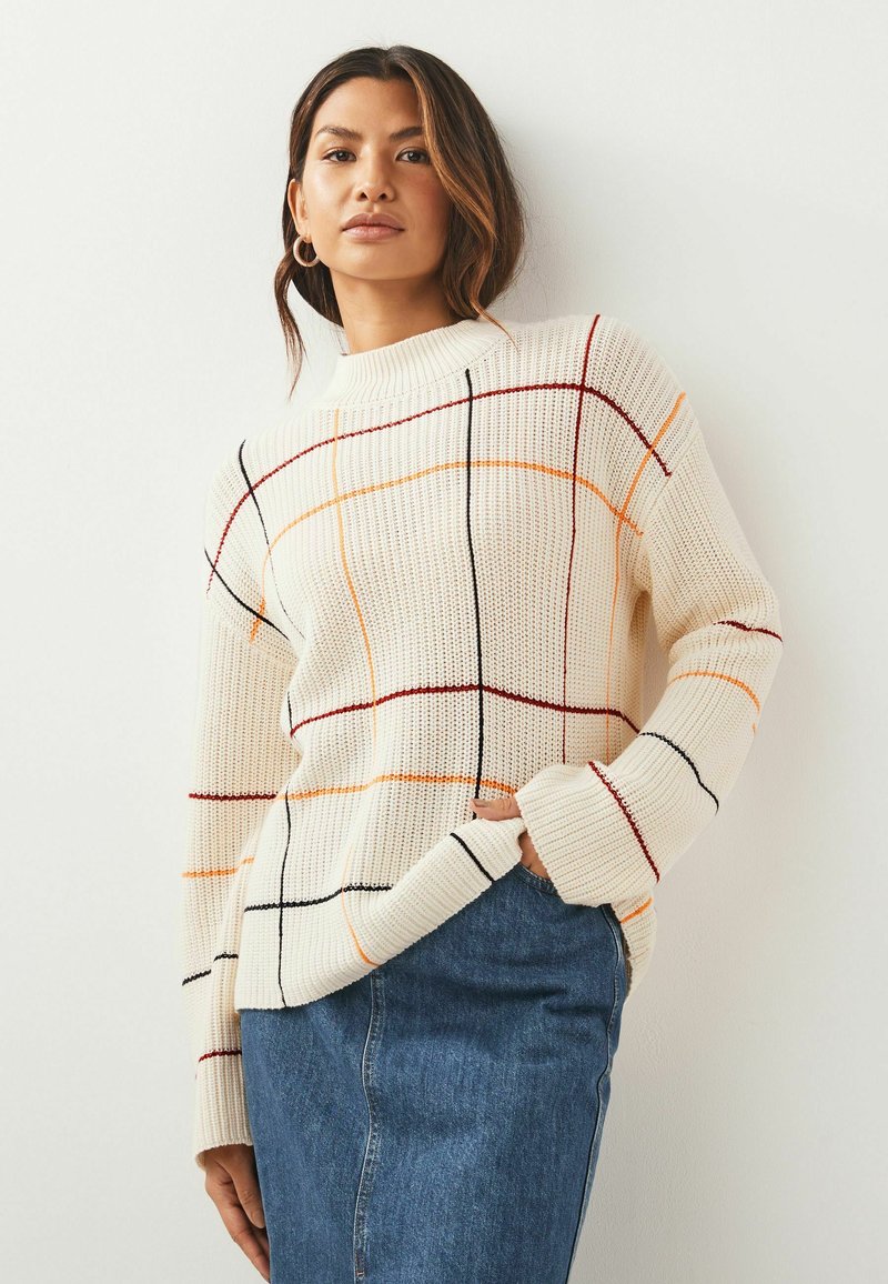 Next Striktrøje - ecru cream/beige - Zalando.dk