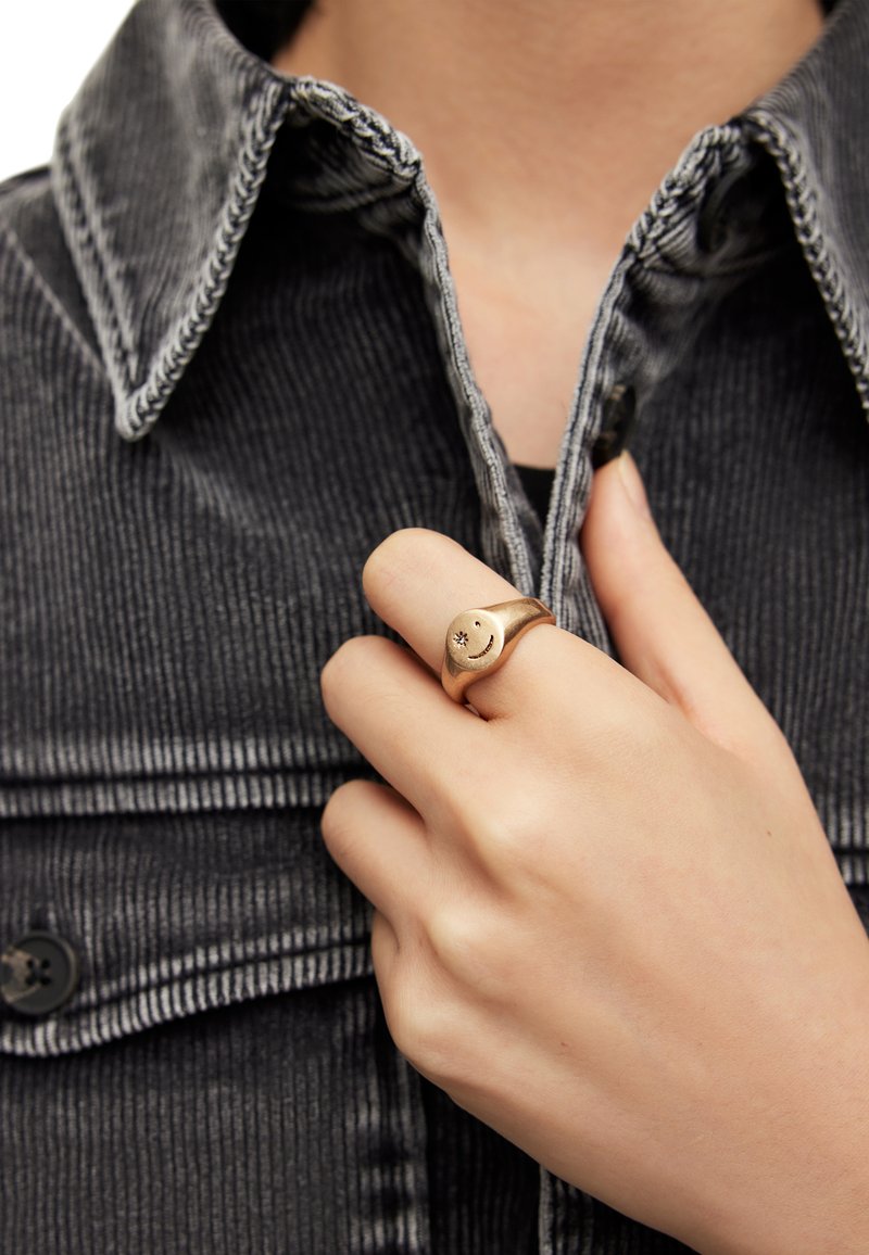 AllSaints SMILEY SIGNET - Ring - gold-coloured/goudkleurig - Zalando.be