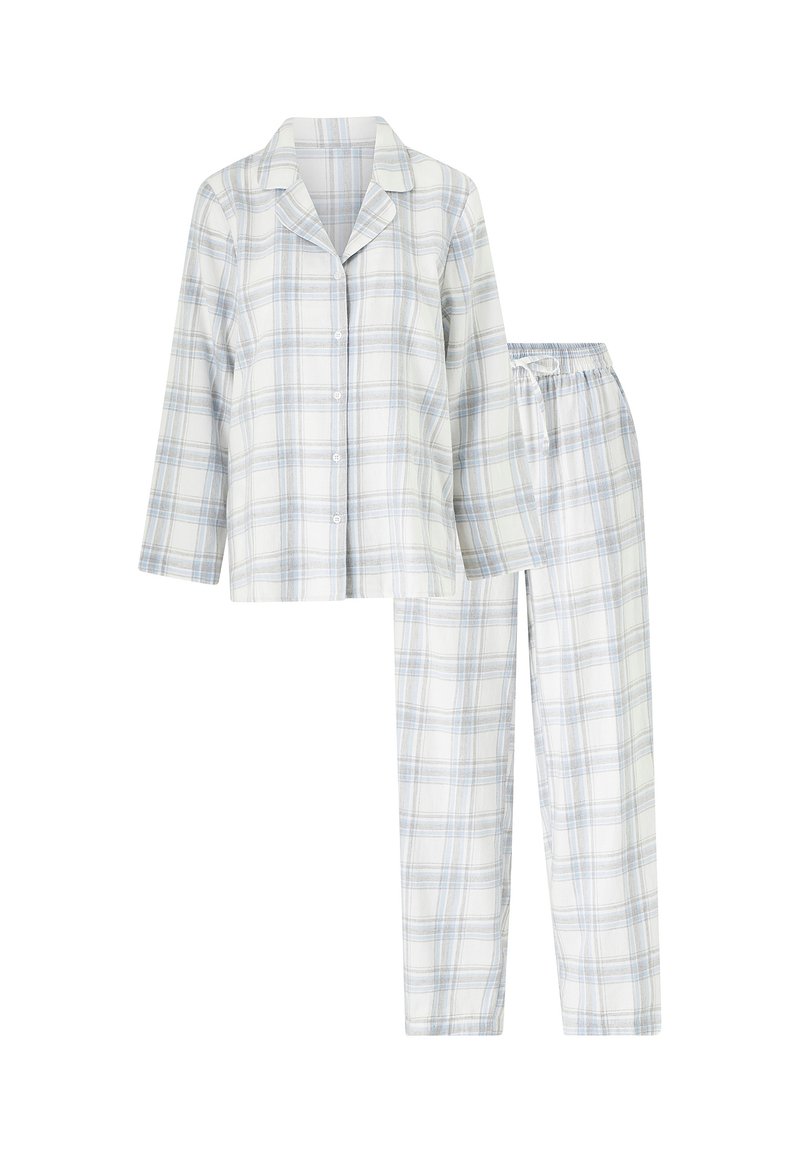 Ellos Collection SET - Pyjama - blau-weiß kariert/blauw - Zalando.nl