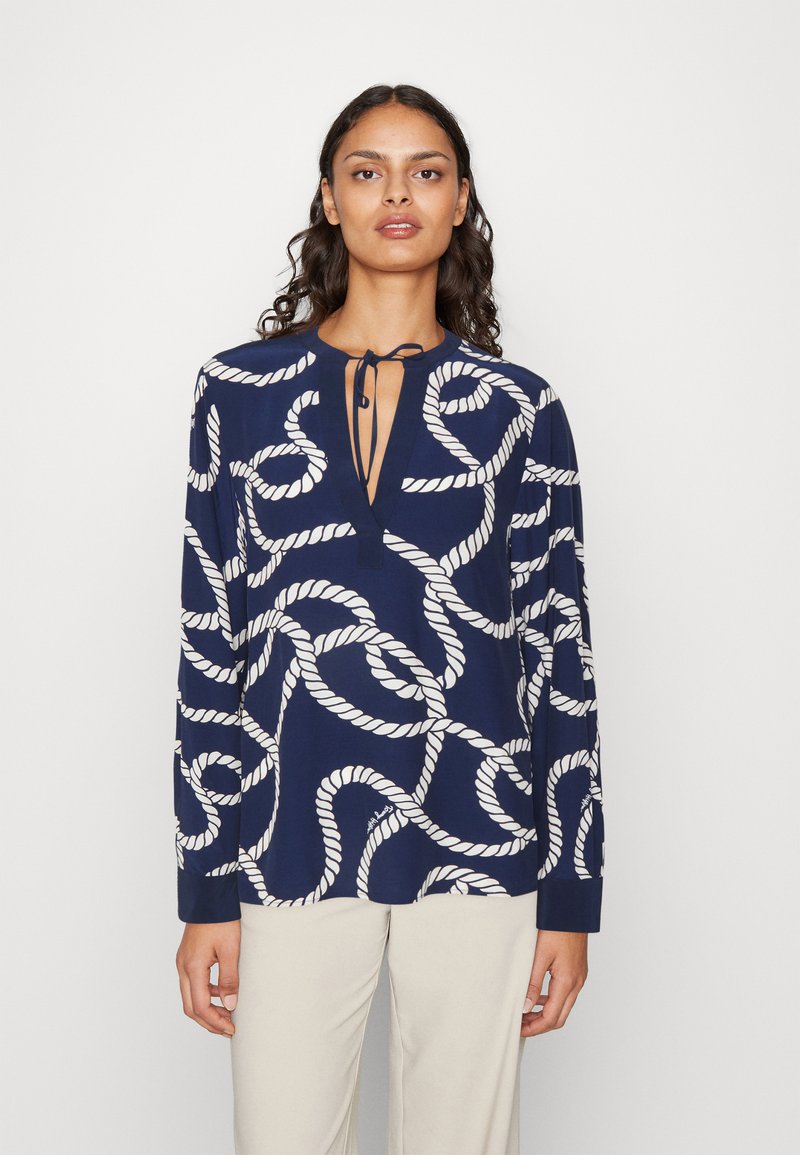 Tommy Hilfiger ROPE BLOUSE - Long sleeved top - coastal/carbon navy ...