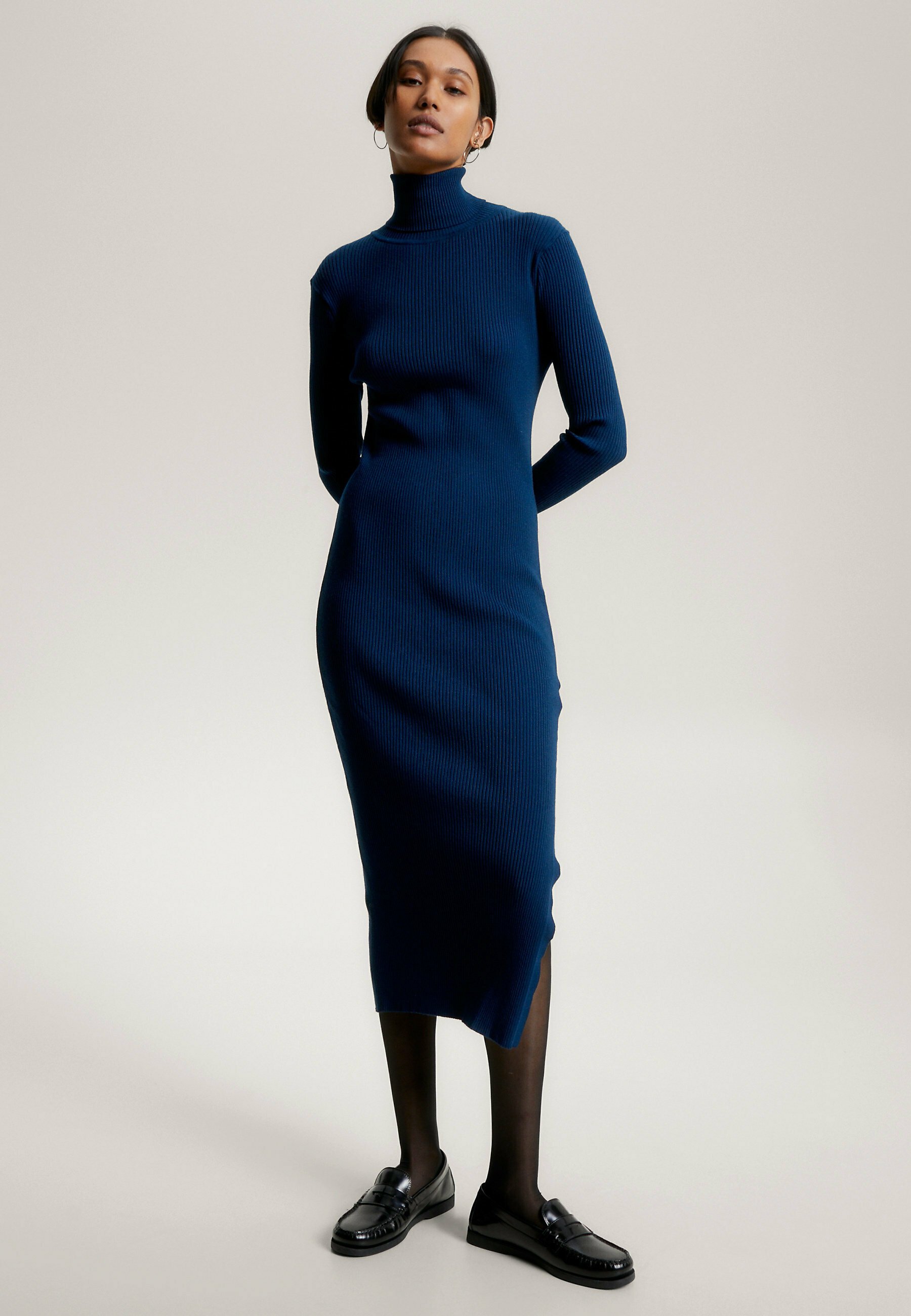 Tommy Hilfiger SLIM FIT MIDI Shift dress deep indigo dark blue Zalando