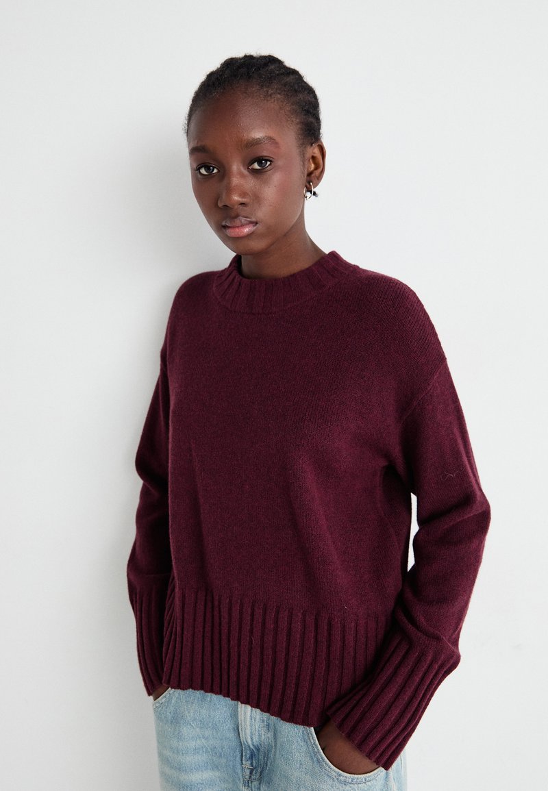 GAP SOFT CREW - Striktrøje - deep rouge heather/mørkerød - Zalando.dk