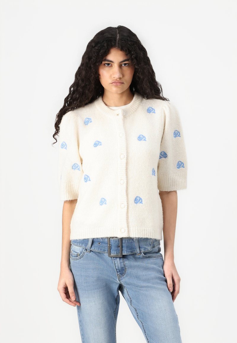 YAS YASANNE CARDIGAN - Cardigan - birch/provence/off-white - Zalando.co.uk