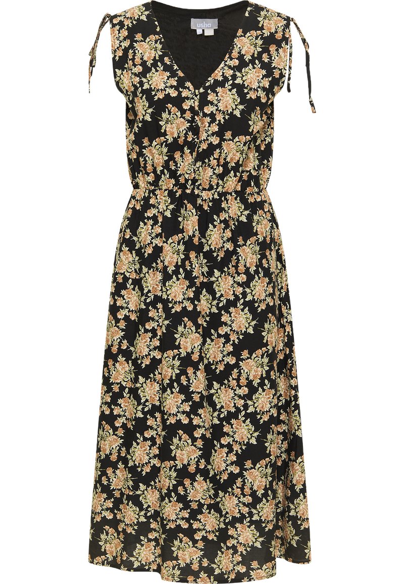 usha USHA QISHA - Jurk - schwarz hellbraun/meerkleurig - Zalando.nl