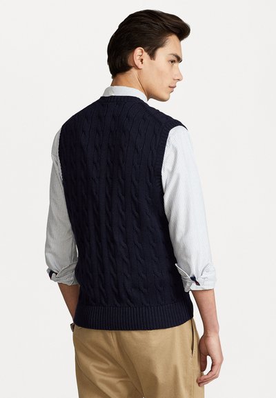 Polo Ralph Lauren Cable Knit Cotton Sleeveless Jumper Trui Hunter