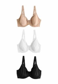 Next REGULAR FIT - DD+ MINIMISING 3 PACK - Underwired bra - black white ...