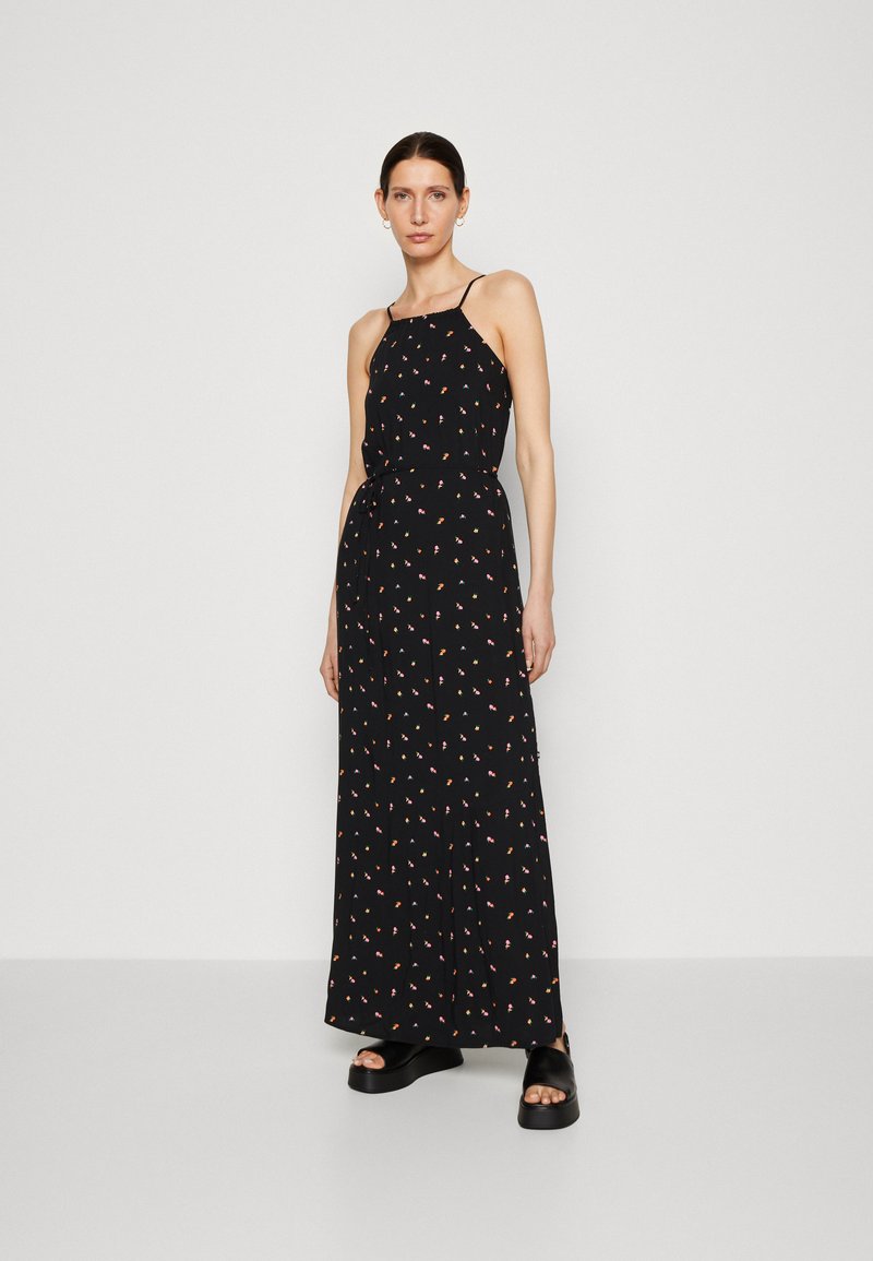 TOM TAILOR DENIM AMERICAN NECKLINE - Maxi-jurk - black/zwart - Zalando.be