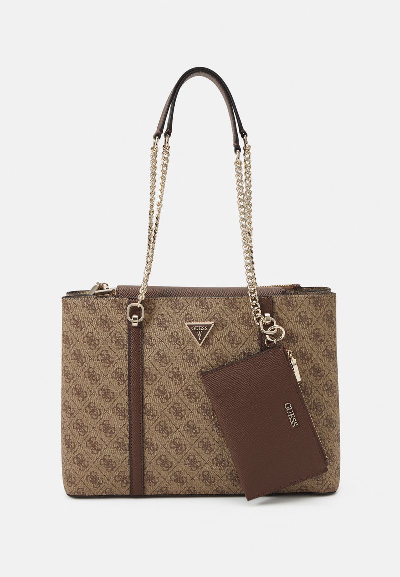 Guess CRAIG HIGH SOCY CARRYALL - Cabas - latte logo/brown/marron ...