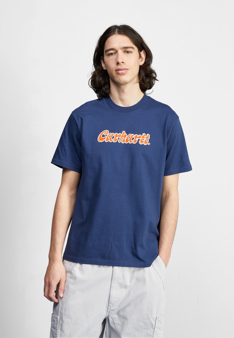 Carhartt WIP LIQUID SCRIPT - T-shirts med print - blue/blå - Zalando.no