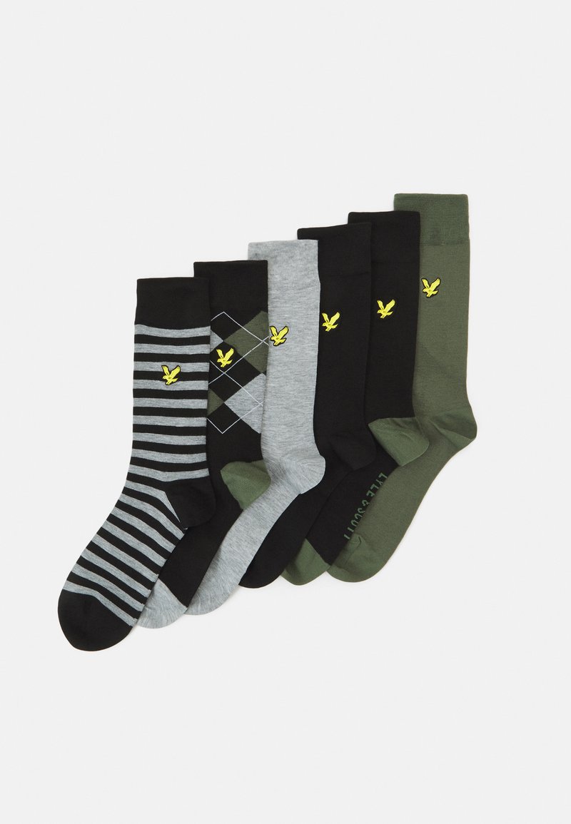 Lyle & Scott TIMOTHY 6PACK - Socks - black/beetle/argyle/grey marl ...