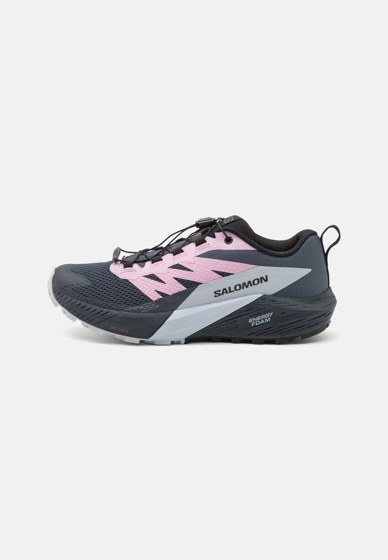 Salomon SENSE RIDE 5 - Chaussures de running - india ink/lilac sachet ...