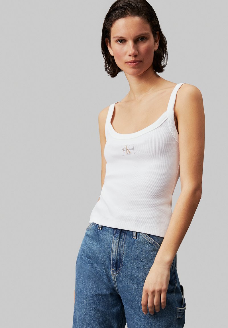 Calvin Klein Jeans Top - bright white/white - Zalando