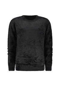 Elle Chic FLUFFY OUMY BLACK - Fleece jumper - black - Zalando