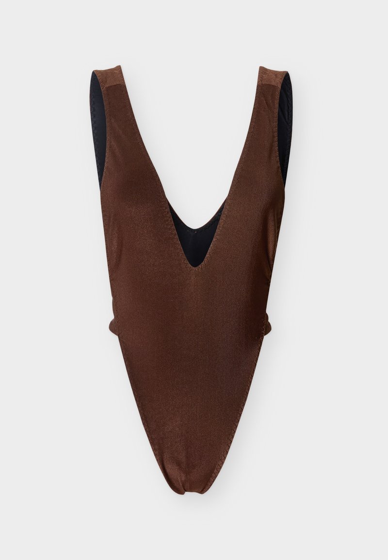 ADRIANA DEGREAS HIGH LEG SWIMSUIT - Traje de baño - brown/marrón ...