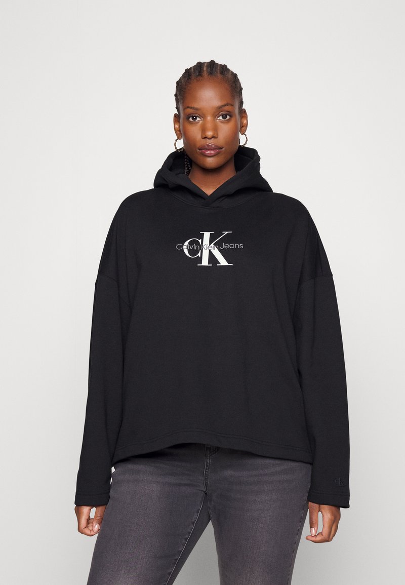 Calvin Klein Jeans Plus Plus Archival Monologo Hoodie Mikina Black