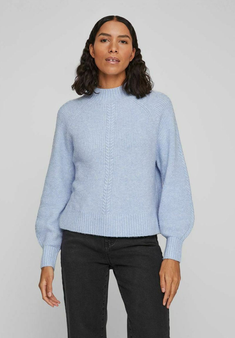 VILA VIOALY HIGH-NECK - Strickpullover - kentucky blue/hellblau - Zalando.de