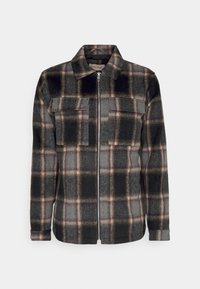 REVOLUTION CHECKERED OVERSHIRT WITH CLOSURE - Summer jacket - black ...