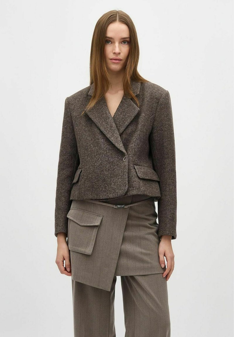 mbyM IVA - Blazer - chocolate martini melange/brown - Zalando