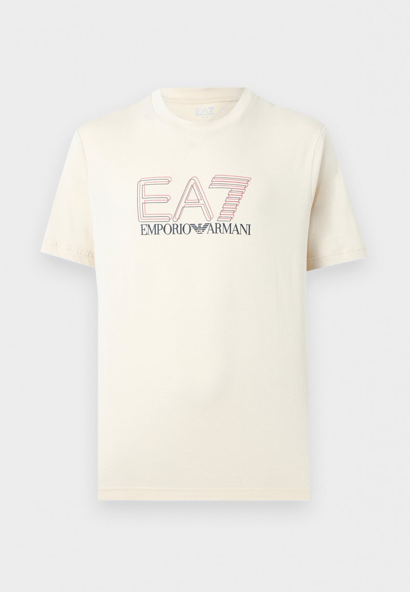 EA7 Emporio Armani TRAIN VISIBILITY TEE - T-Shirt print - fog/sand ...