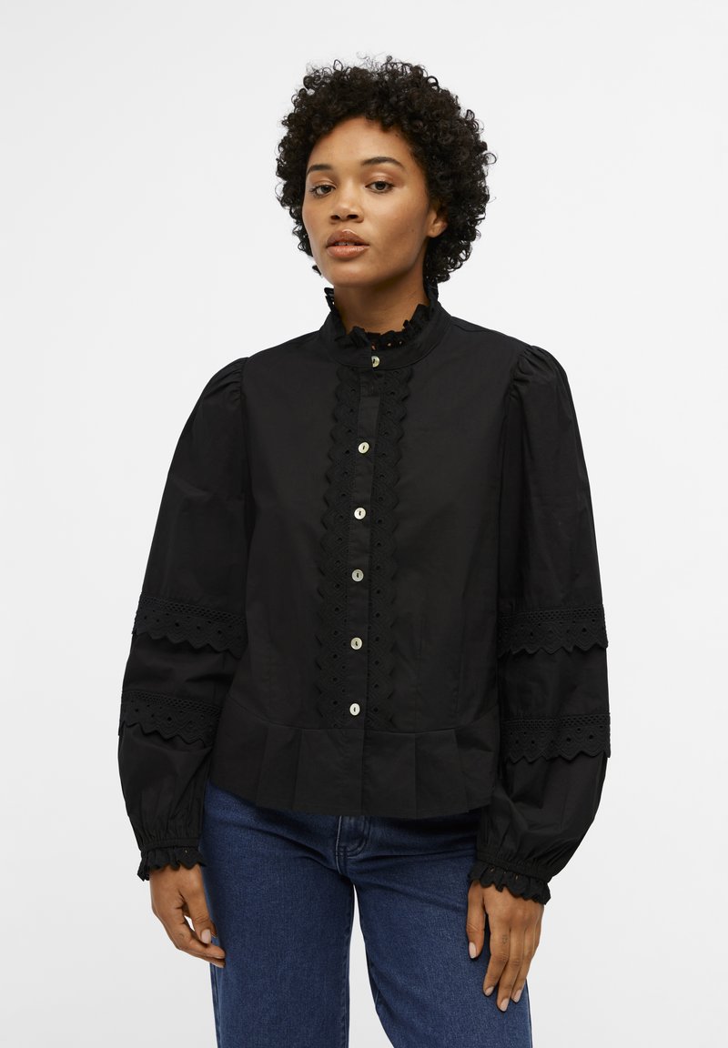 Object LANGÄRMELIGE - Blouse - black/zwart - Zalando.be