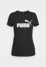 Puma METALLIC LOGO TEE - T-shirt med print - black/silver/svart ...