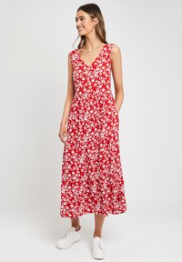 Threadbare THB ROCKS TIERED V - Robe de jour - red/rouge - ZALANDO.BE