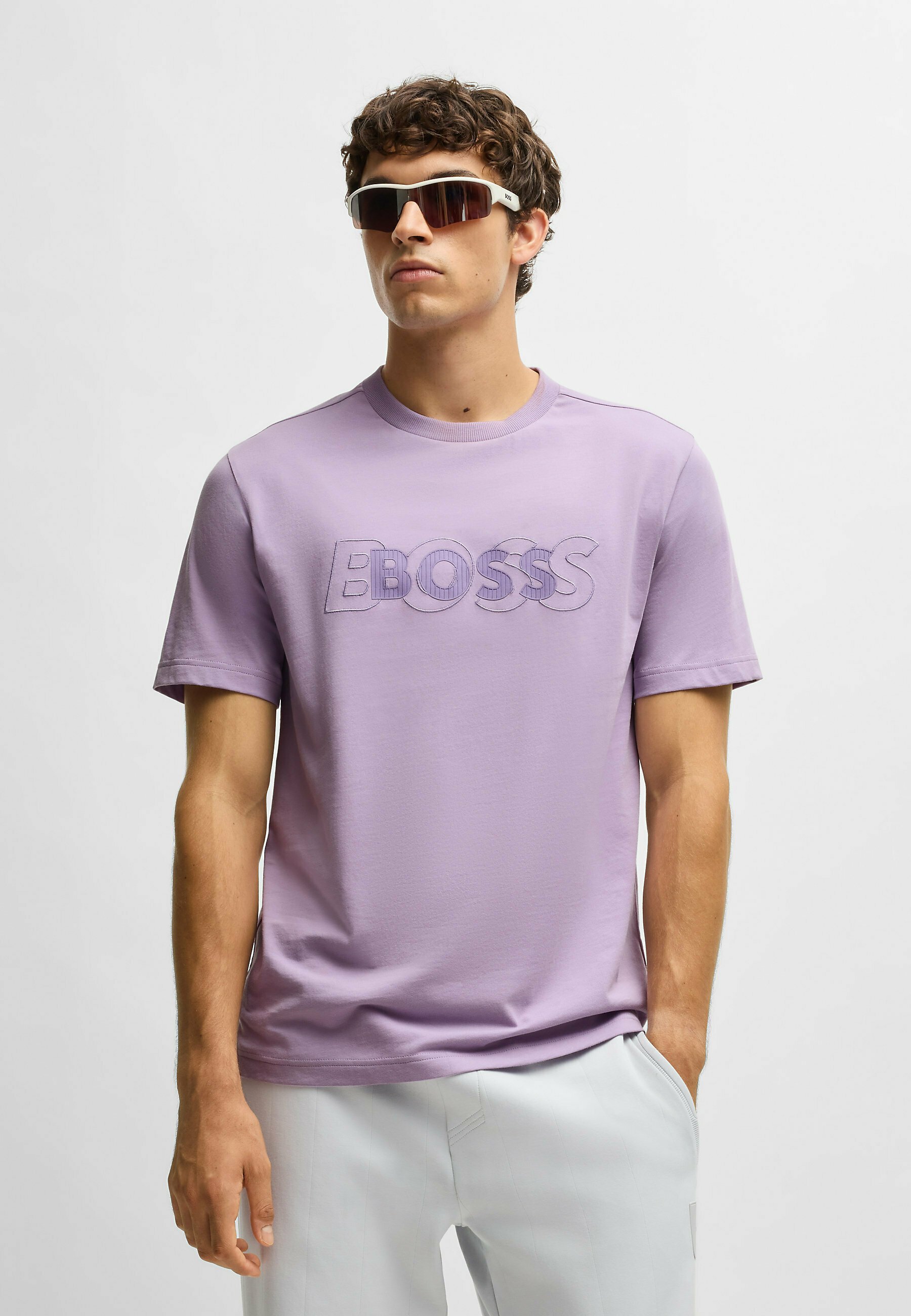 Purple hugo boss t shirt store