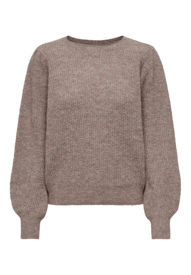 JDY INGEBORG LIFE LS SOLID PUFF PULL - Strickpullover - tortora/taupe ...