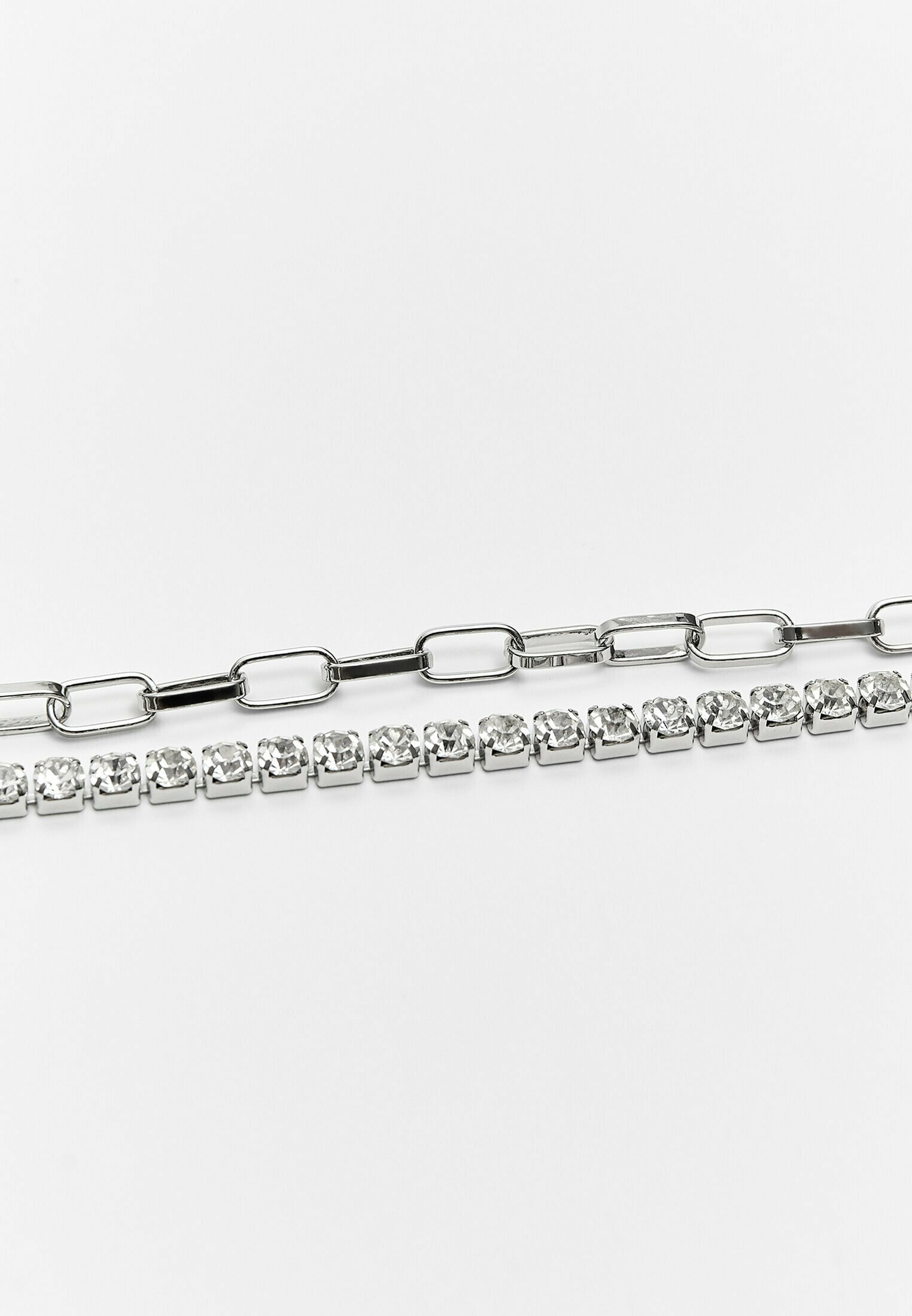Stradivarius DOUBLE CLASP CHAIN Sonstige Accessoires metallic grey grau metallic Zalando