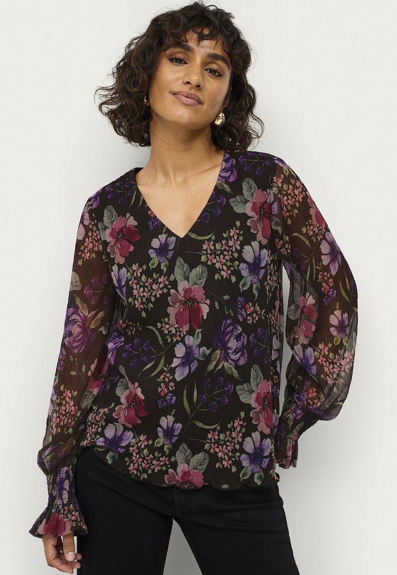 Ellos Collection Blouse - schwarz geblümt/zwart - Zalando.nl