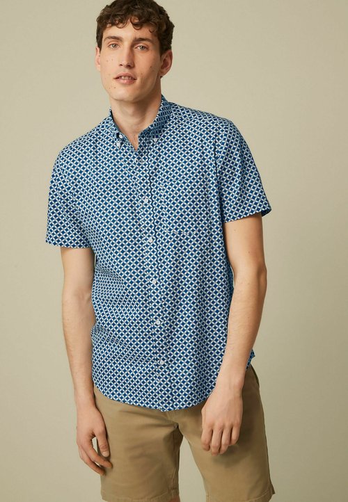 Next GEO PRINTED SHORT SLEEVE SHIRT - Hemd - navy blue/blau - Zalando.ch