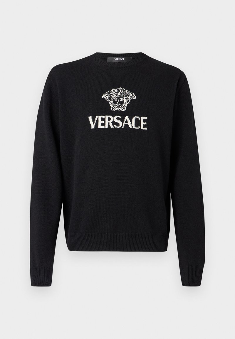 Versace MEDUSA INTARSIA - Jumper - black - Zalando.co.uk