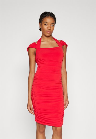 WAL G. V NECK RUFFLE SLEEVE MIDI DRESS - Kokteilikleit/peokleit - black ...