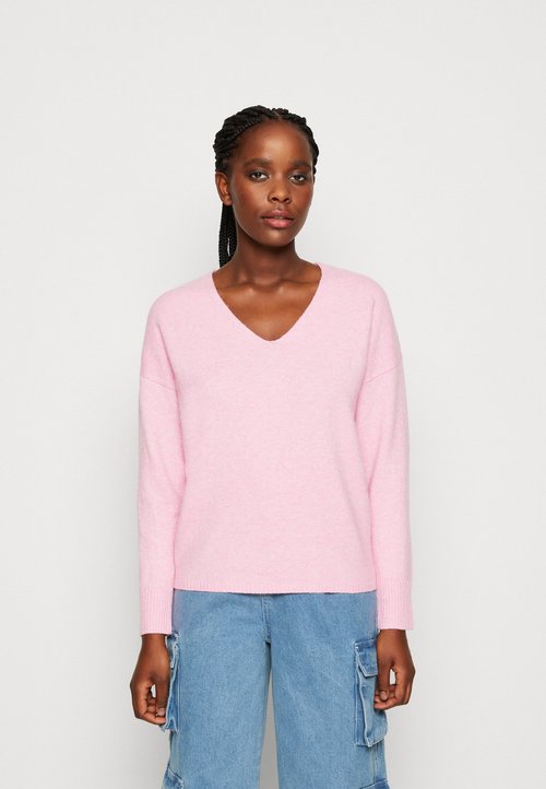 Oxmo SANNE - Strickpullover - pink sachet melange/pink - Zalando.ch