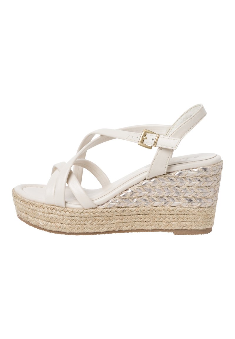 Marco Tozzi Wedge sandals - cream/beige - Zalando.ie