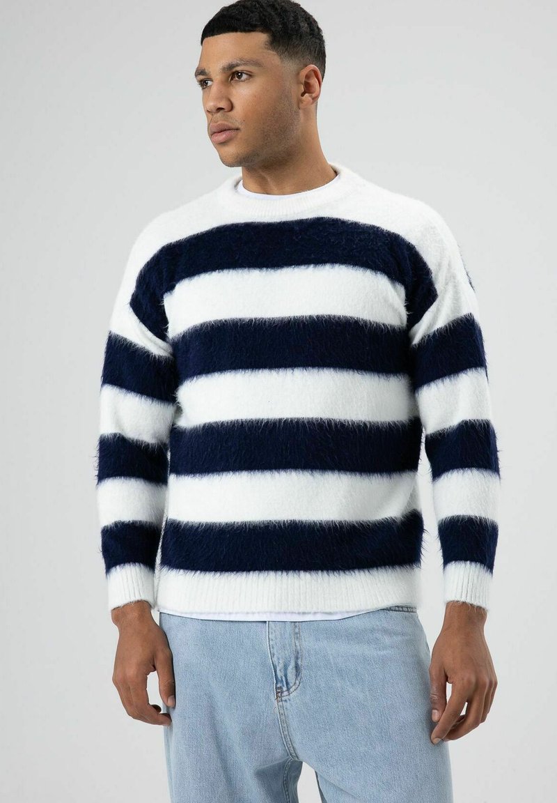 zibi London STRIPED BRUSHED- - Jumper - navy/dark blue - Zalando