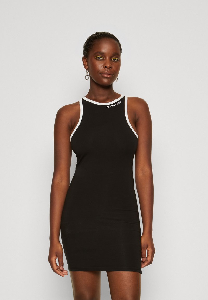 Santa Cruz STRIP RACER DRESS - Shift dress - black/white/black - Zalando.ie