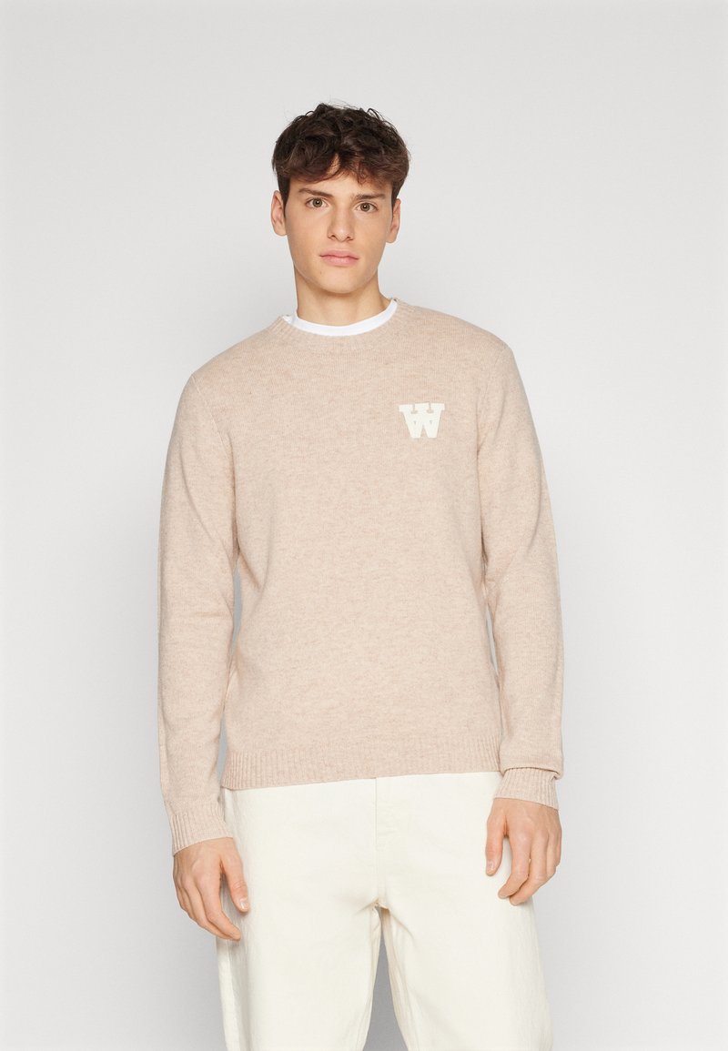 Double A by Wood Wood TAY PATCH JUMPER - Jumper - beige - Zalando.ie