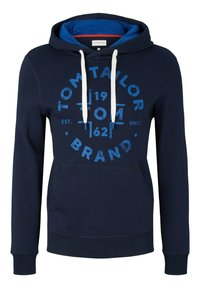 TOM TAILOR MIT KAPUZE UND LOGOPRINT - Kapuzenpullover - dunkelblau - Zalando.de