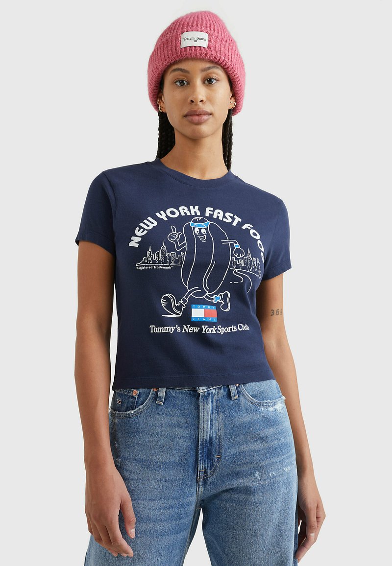Tommy Jeans FAST FOOD LOGO - T-Shirt print - twilight navy/blau ...